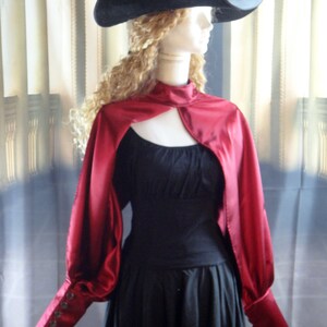 Dark Red Renaissance Draped Cape Sleeve Bolero Jacket - Etsy