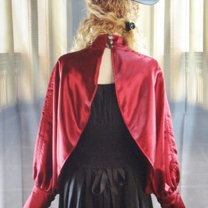 Dark Red Renaissance Draped Cape Sleeve Bolero Jacket - Etsy
