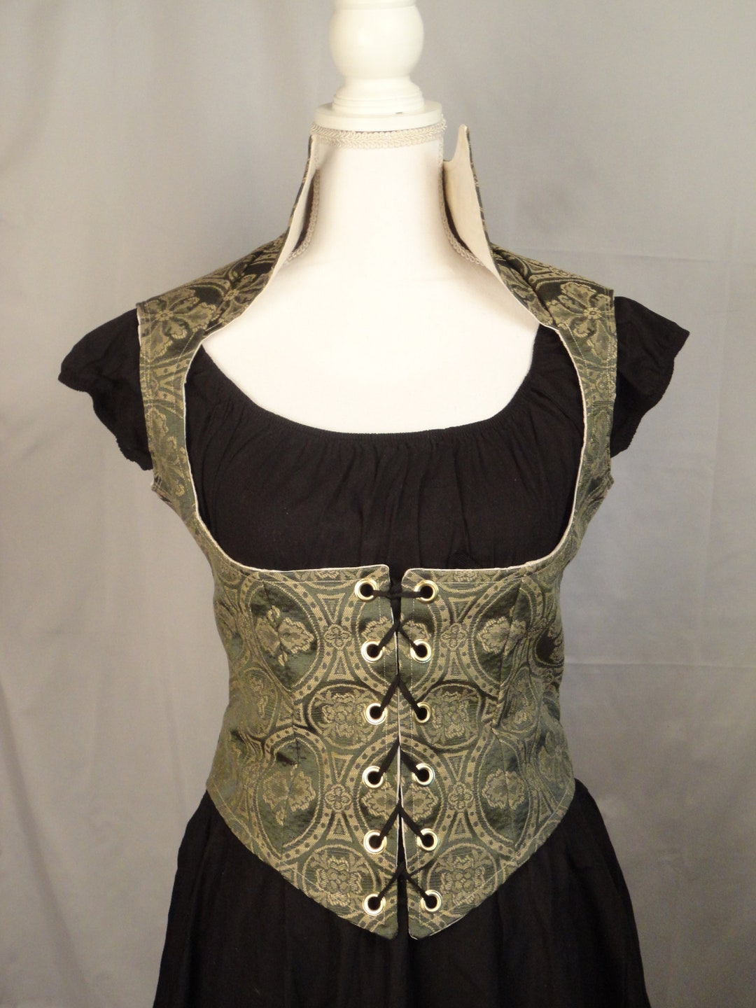 Reversible Emerald Green Celtic Underbust Bodice Corset - Etsy
