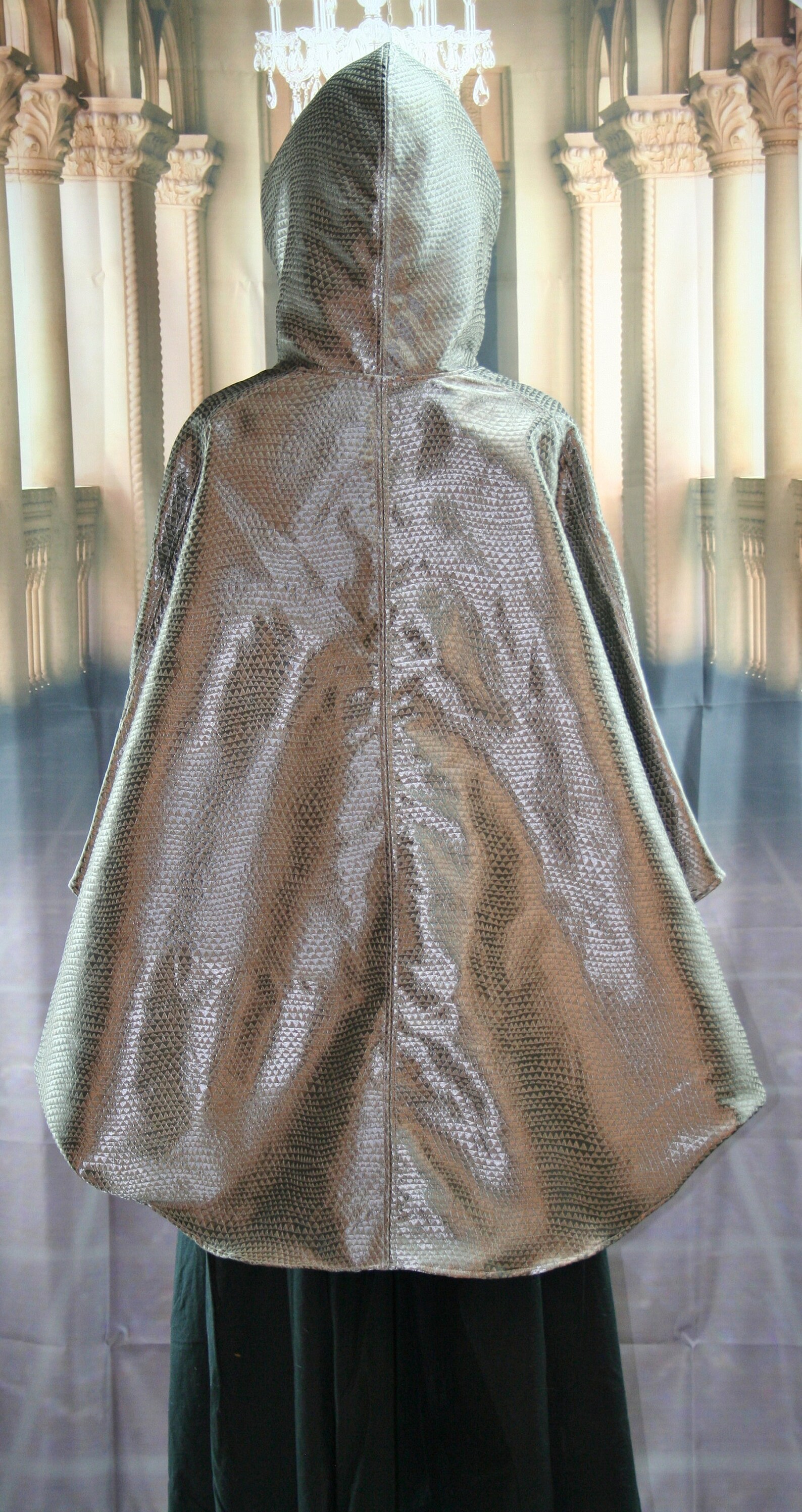 Metallic Renaissance Hi-low Cloak With Hood Medieval Cape | Etsy