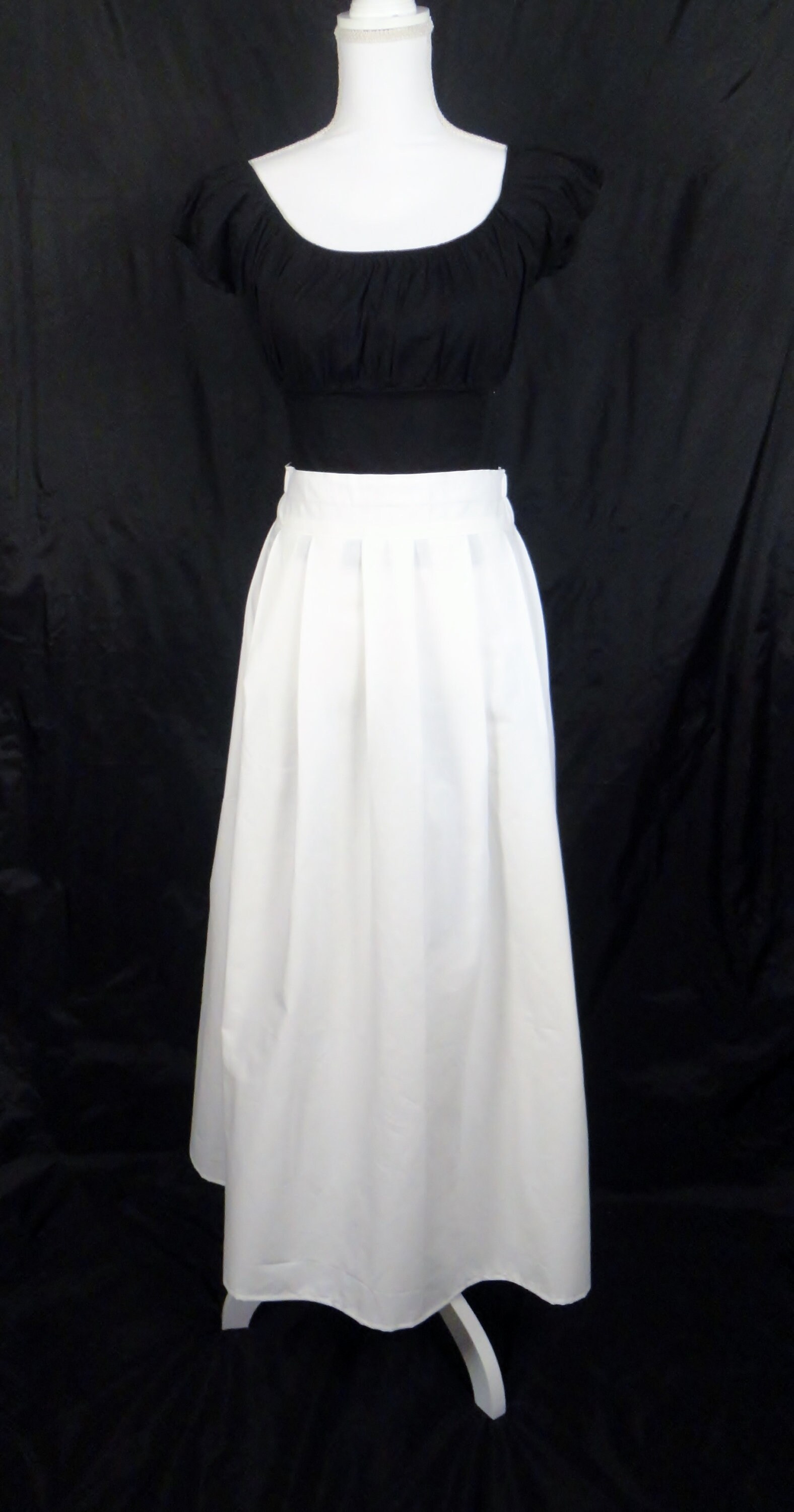 White Pleated Historical Drawstring Skirt Renaissance Skirt - Etsy