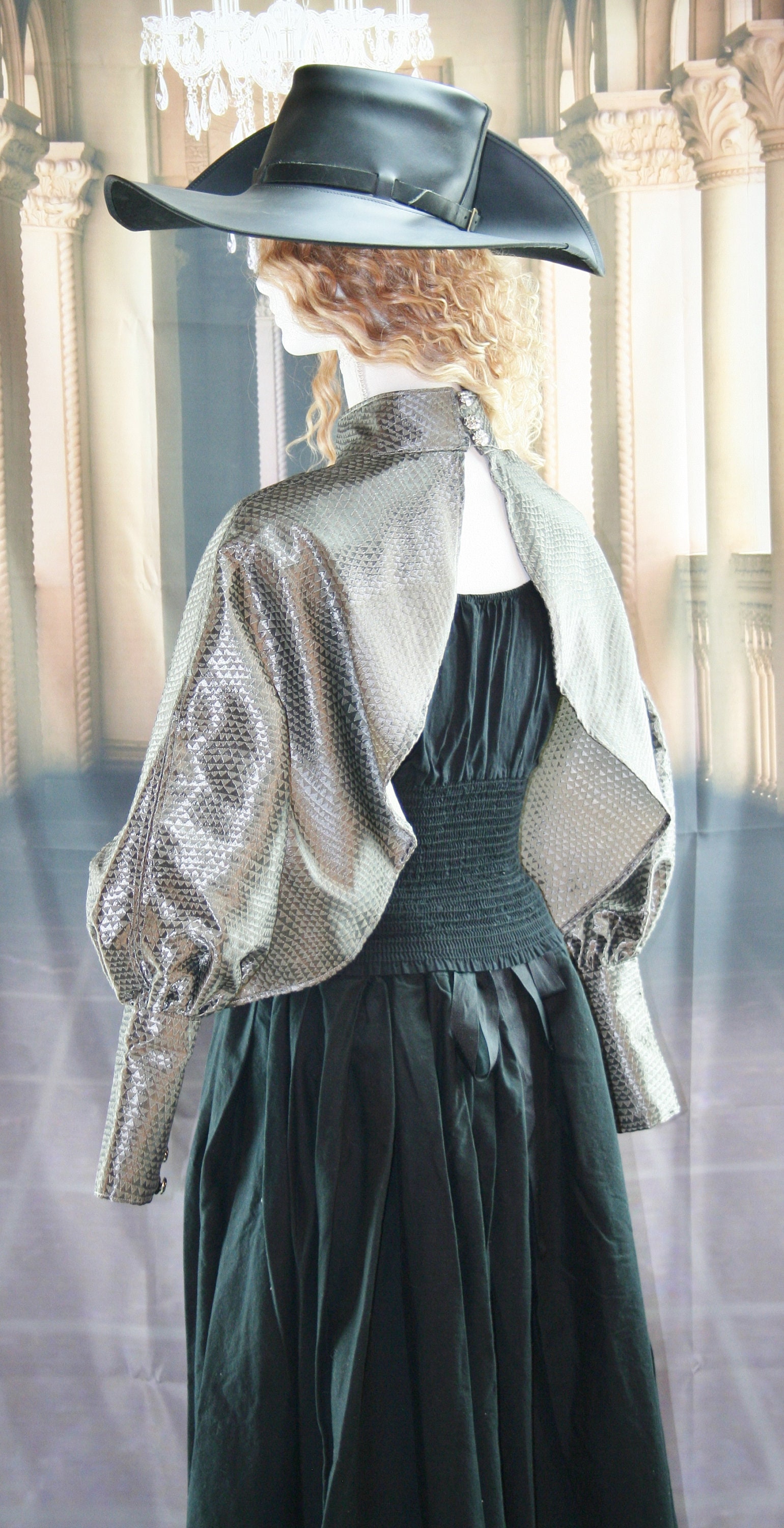 Metallic Renaissance Draped Cape Sleeve Bolero Jacket | Etsy