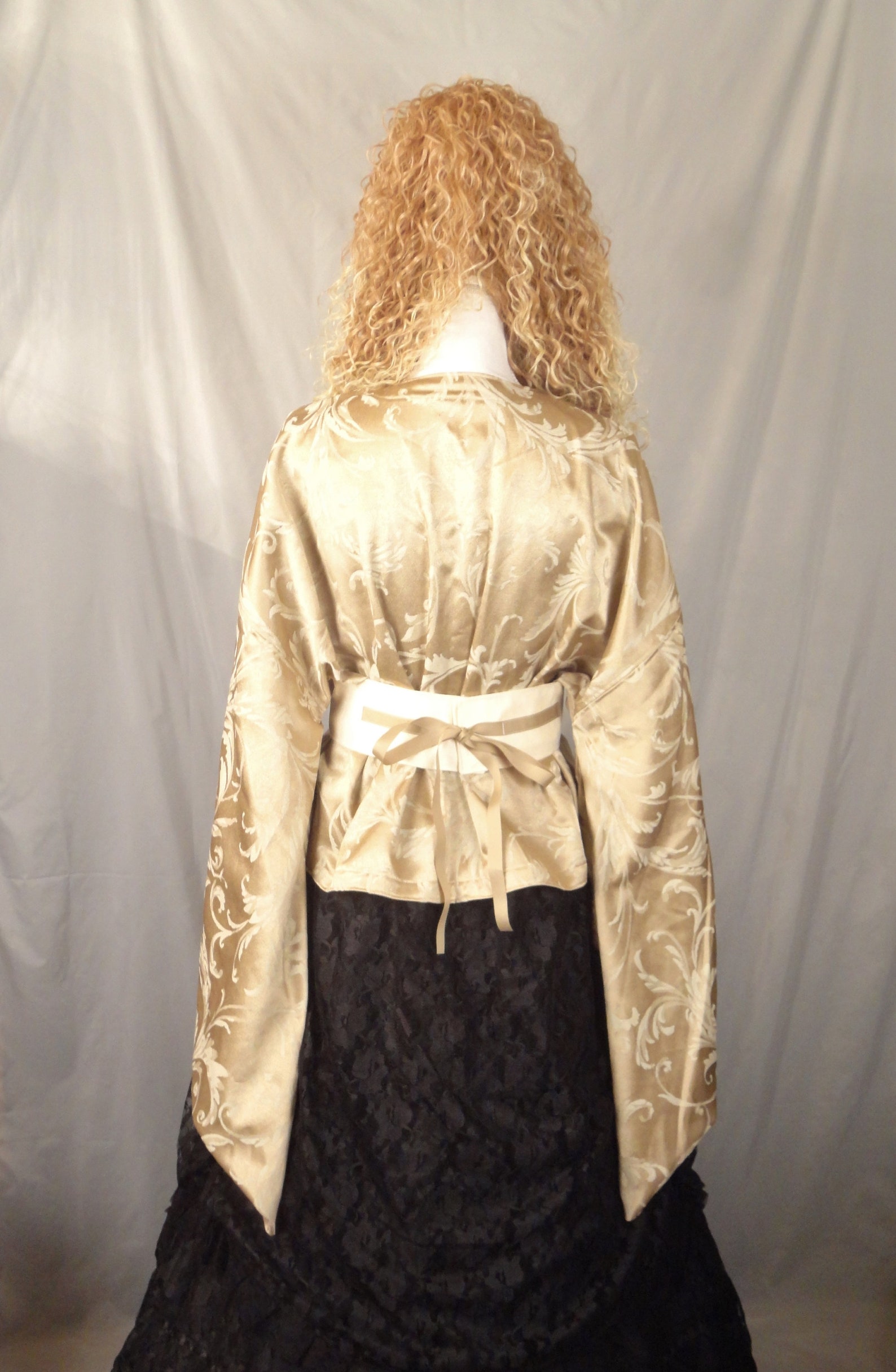 Gold and Cream Damask Renaissance Wrap Top Medieval Kimono - Etsy