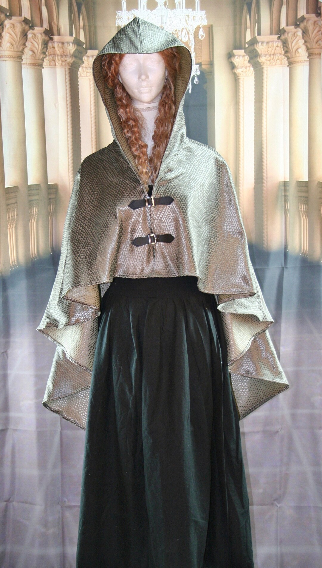 Metallic Renaissance Hi-low Cloak With Hood; Medieval Cape Capelet - Etsy
