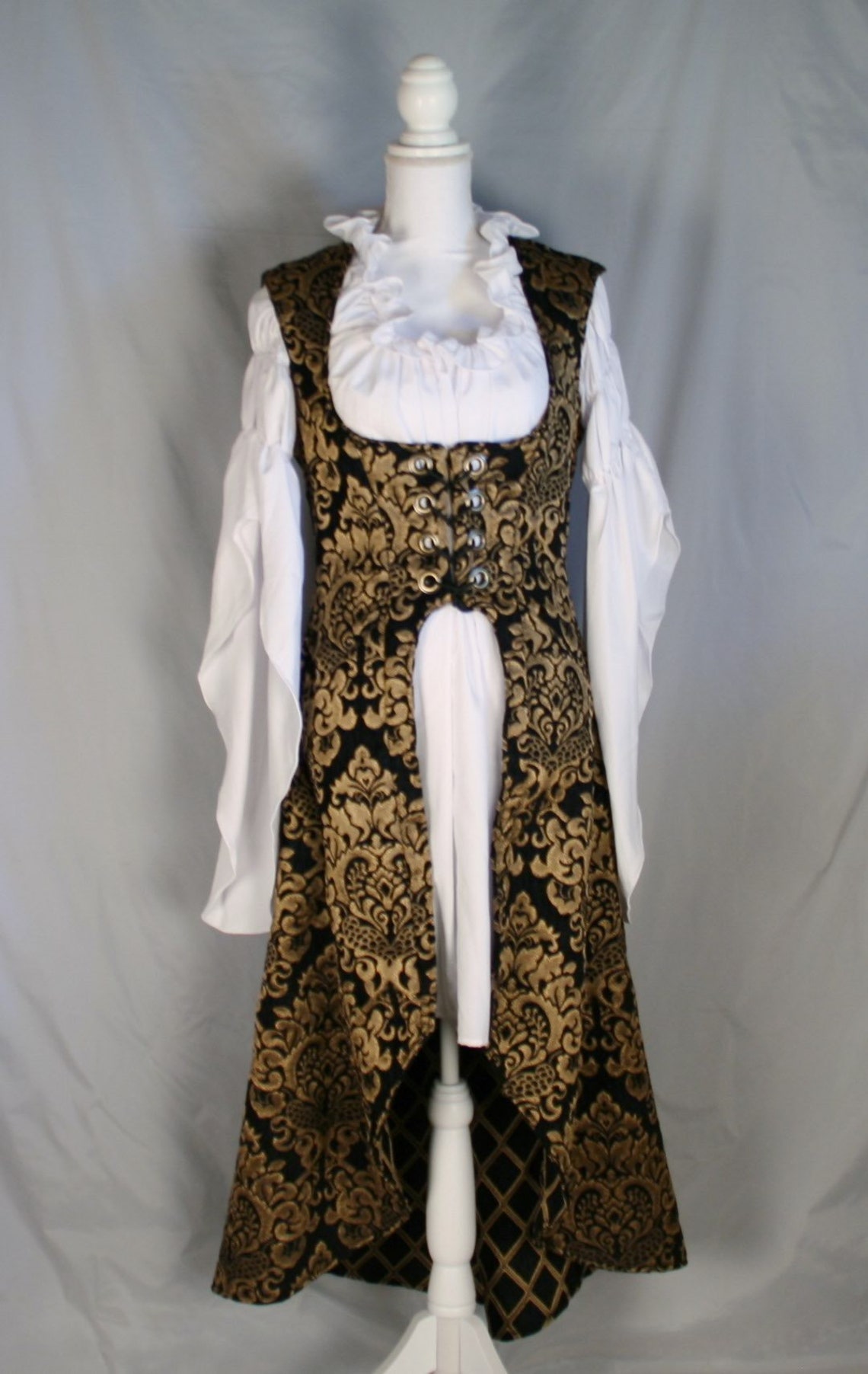 Reversible Sleeveless Pirate Front Lacing Underbust Waistcoat - Etsy