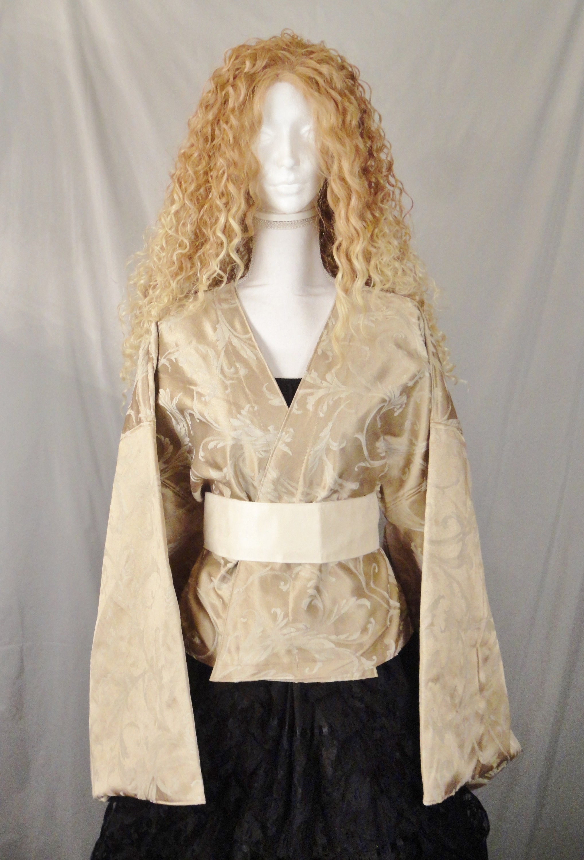 Gold and Cream Damask Renaissance Wrap Top Medieval Kimono | Etsy
