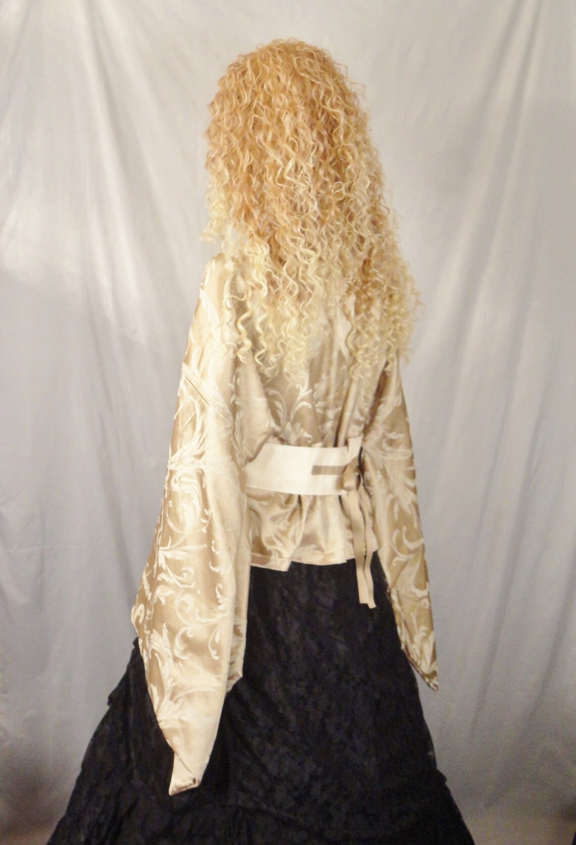 Gold and Cream Damask Renaissance Wrap Top Medieval Kimono | Etsy