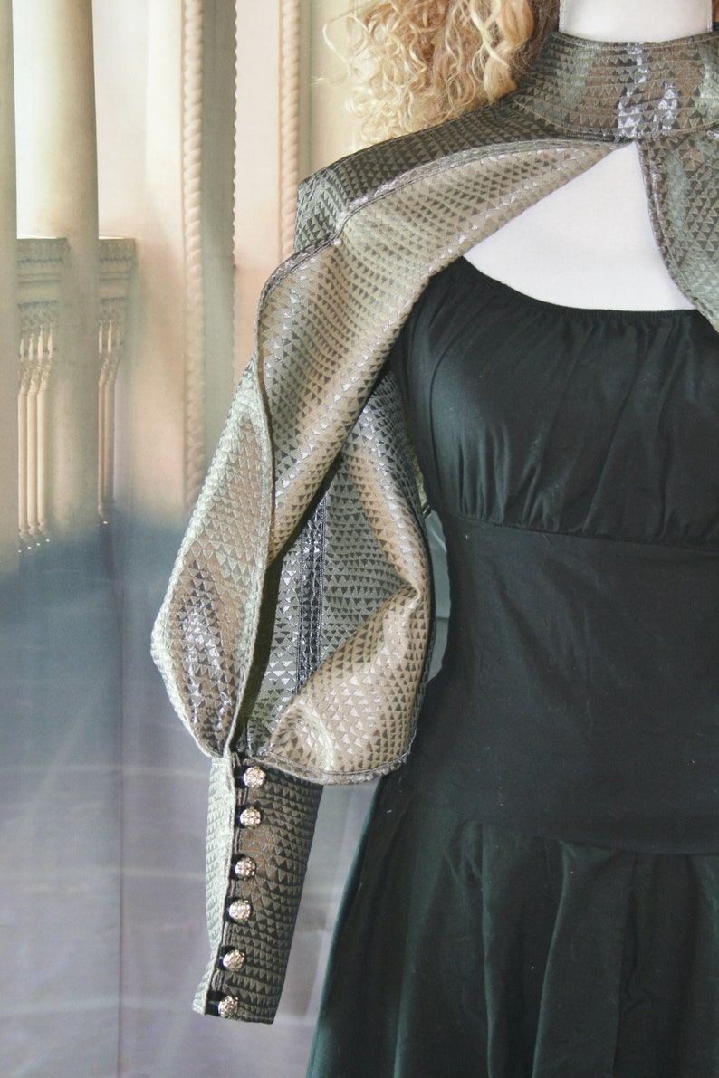 Metallic Renaissance Draped Cape Sleeve Bolero Jacket | Etsy