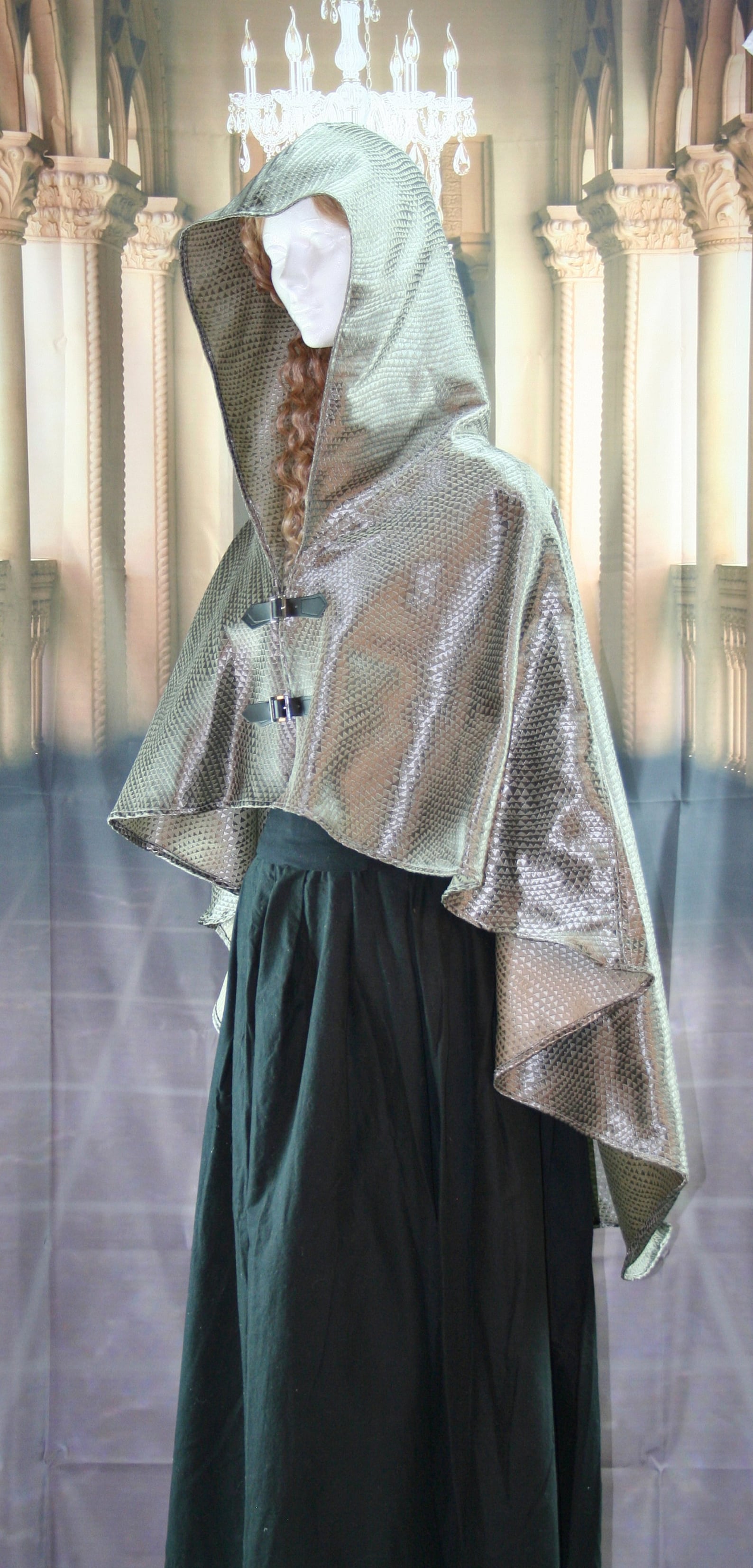 Metallic Renaissance Hi-low Cloak With Hood Medieval Cape - Etsy