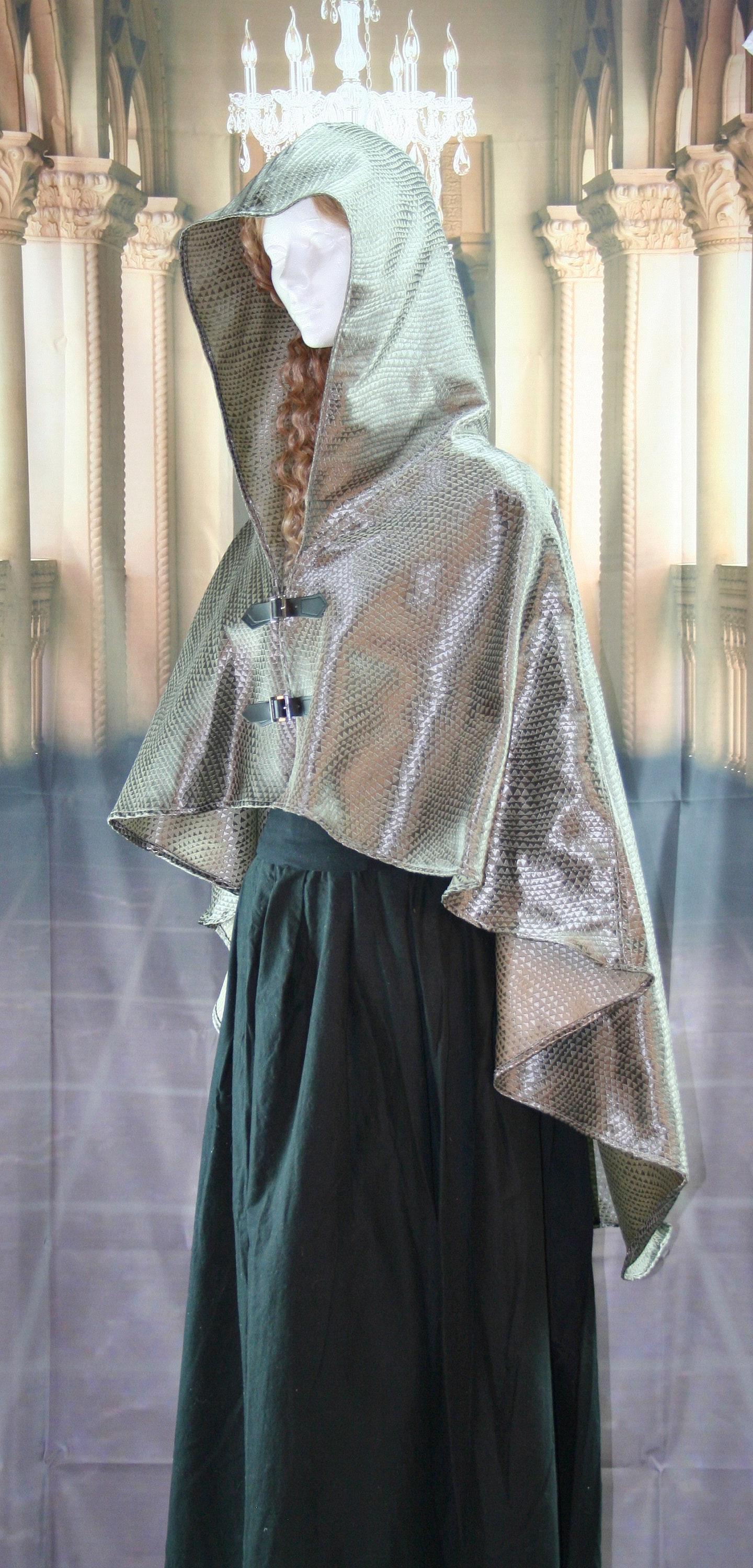 Metallic Renaissance Hi-low Cloak With Hood Medieval Cape - Etsy
