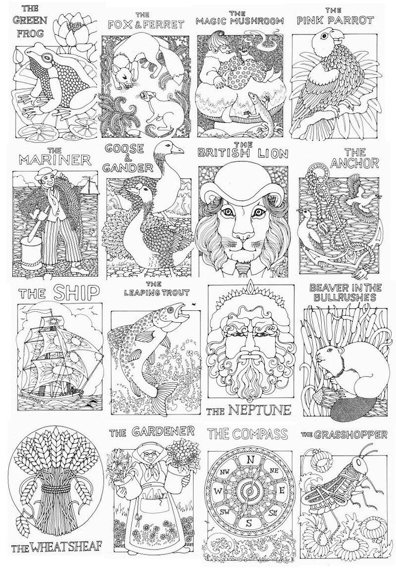 Pub Signs to Colour In - Etsy
