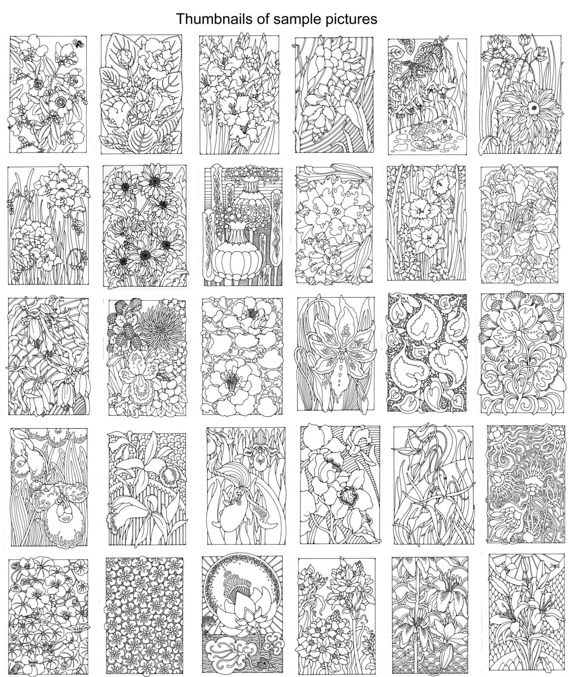 Flowers to Colour In. 62 Different Pages to Download and Print Out. - Etsy