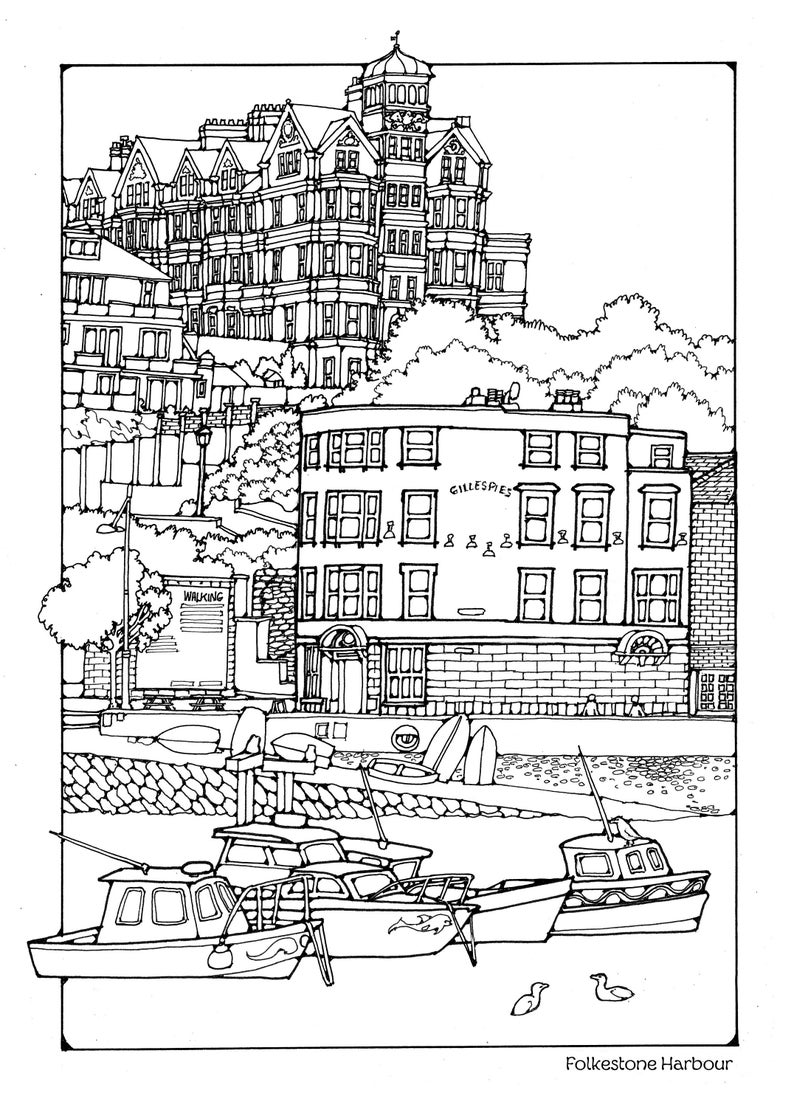 A Colouring Book of Folkestone, 42 Pictures to Download and Print Out ...