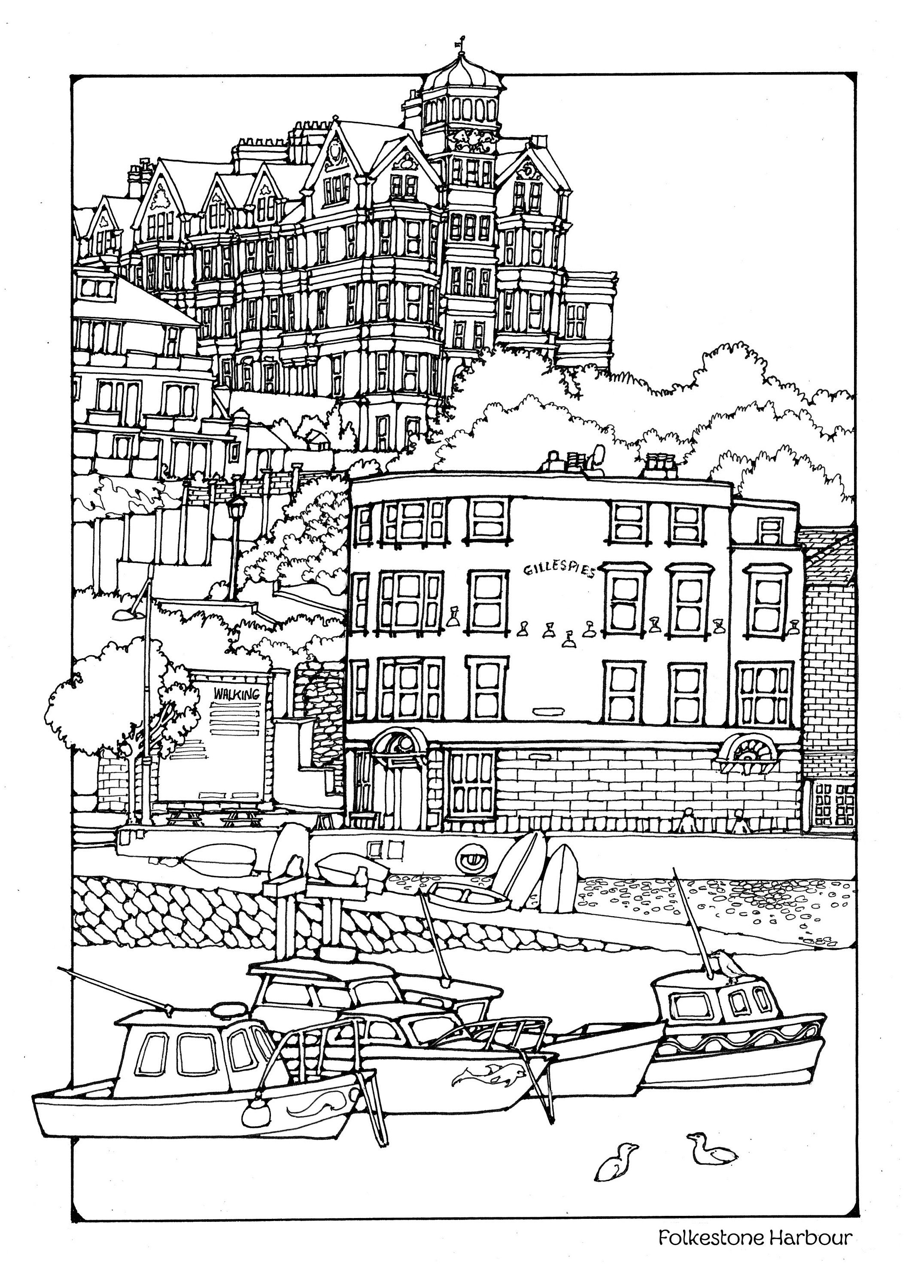 A Colouring Book of Folkestone, 42 Pictures to Download and Print Out ...