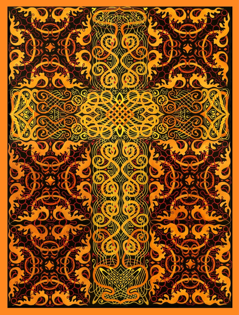 Celtic Style Cross by Dandi Palmer, an Original Watercolour to Download ...