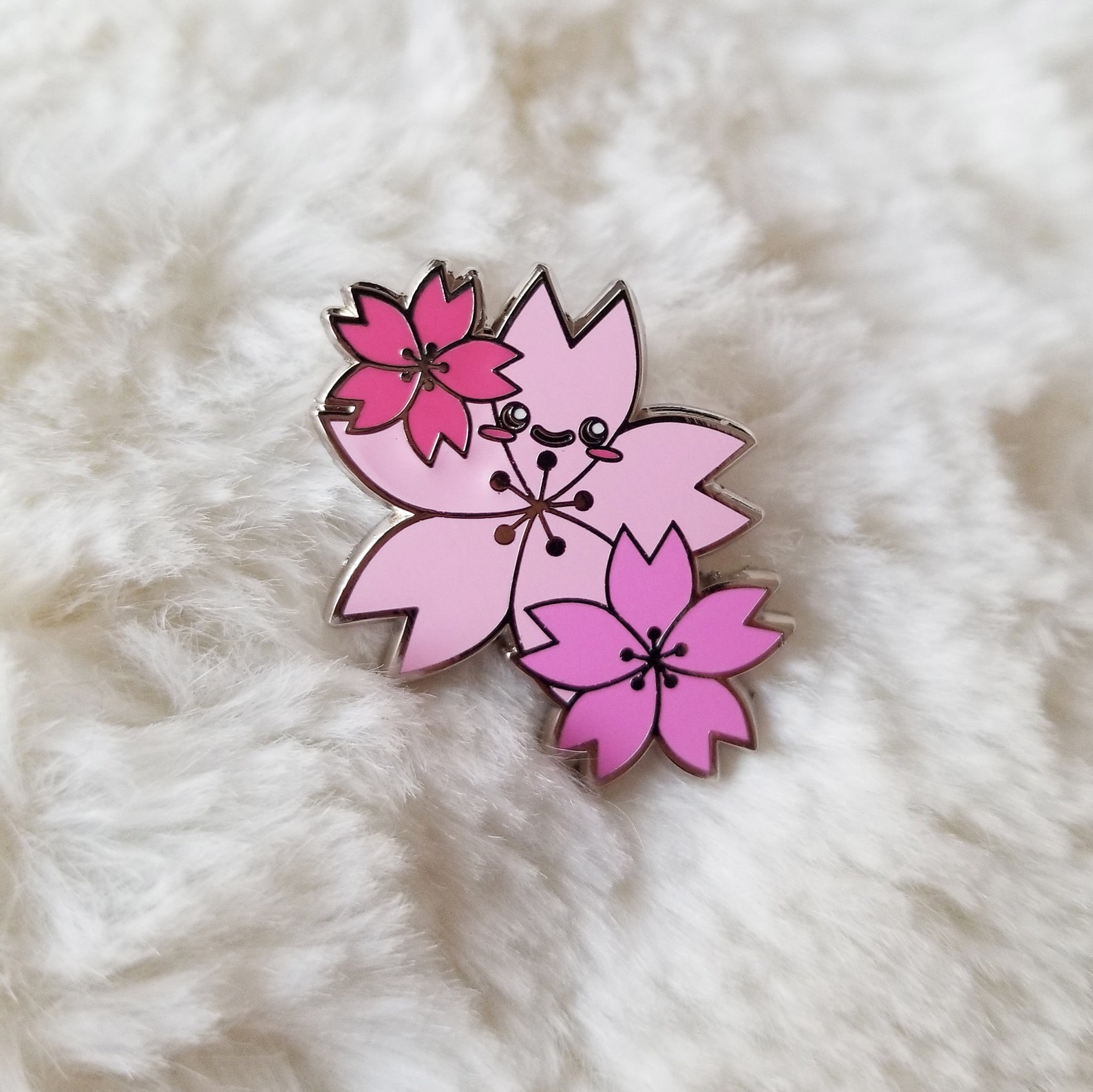 Cherry Blossoms Hard Enamel Pin - Etsy