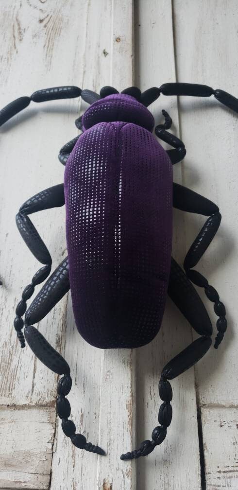 Purple Soft textile sculpture beetle Cerambycidae | Etsy
