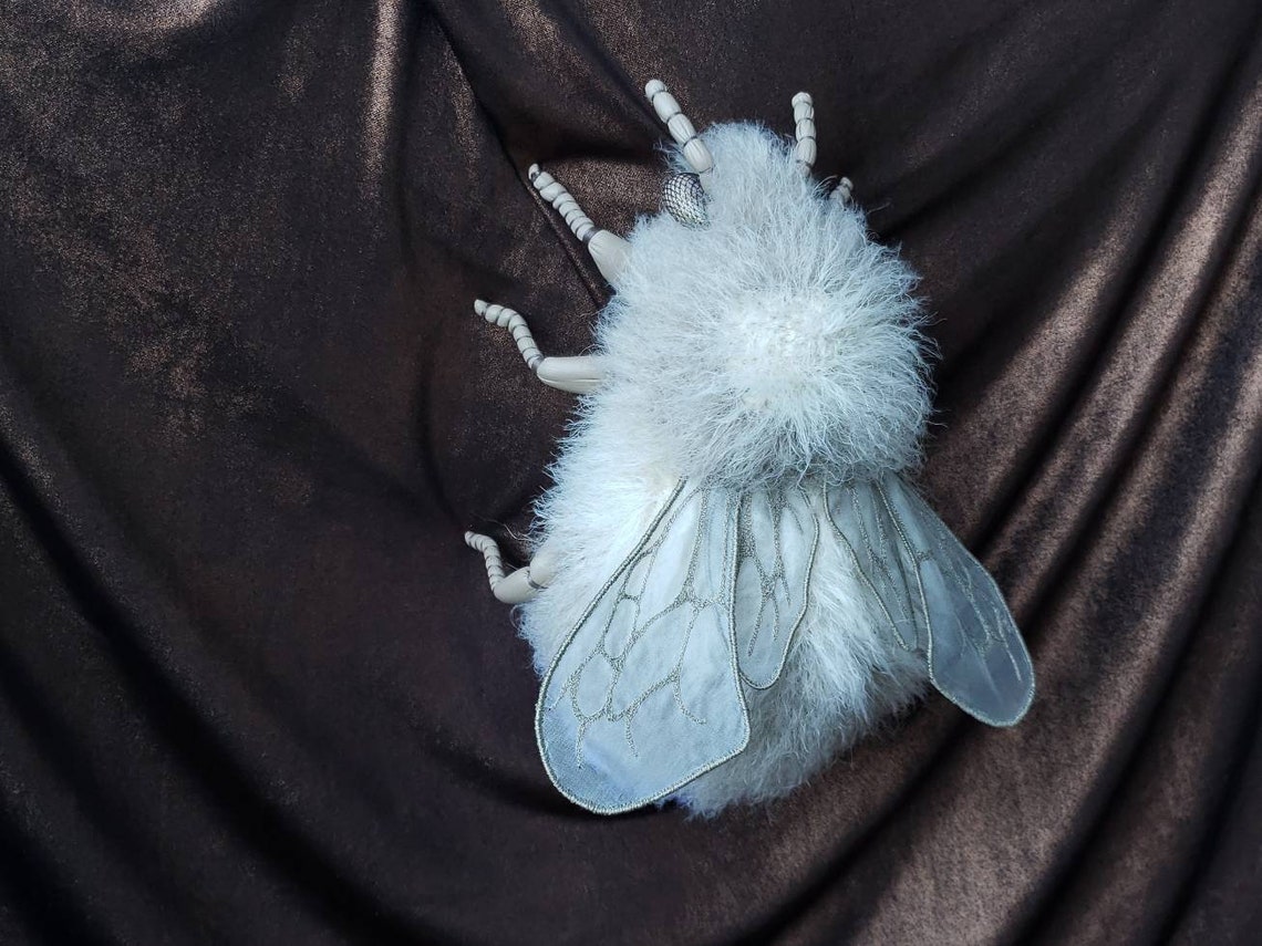 Albino Bumblebee soft textile sculpture hanging home decor | Etsy