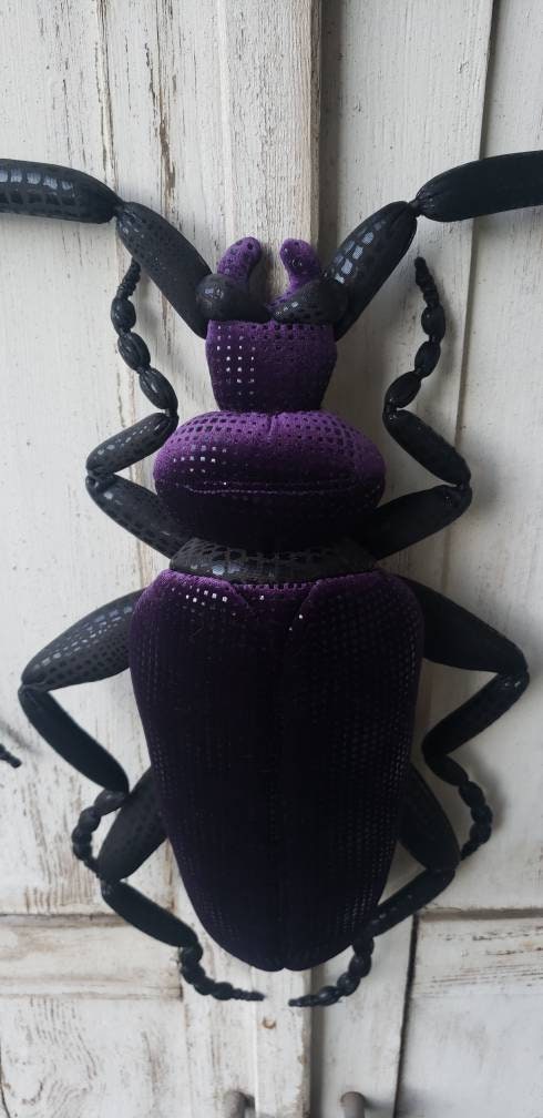 Purple Soft textile sculpture beetle Cerambycidae | Etsy