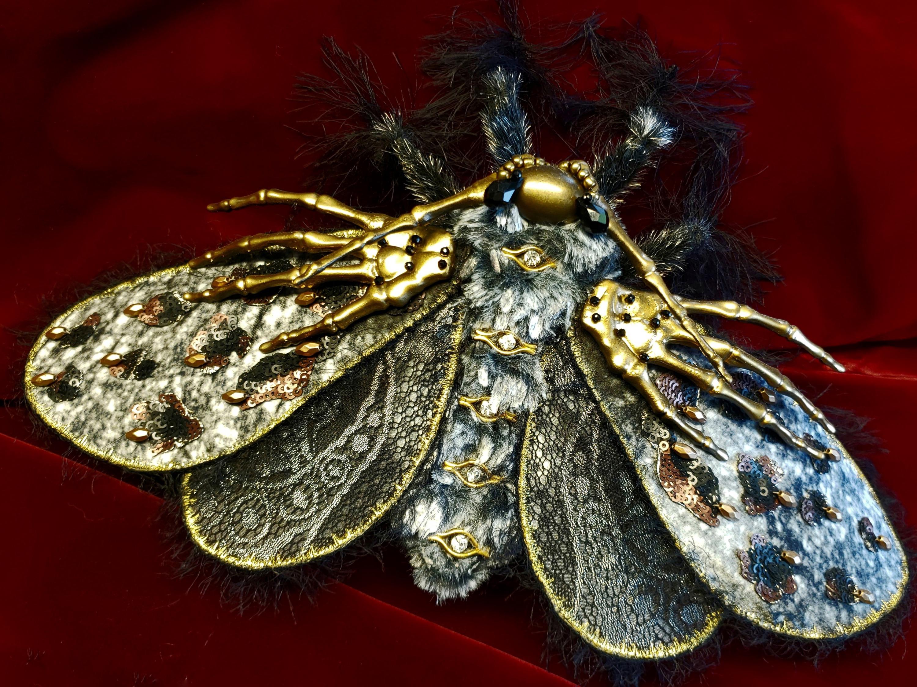 Bone Moth, Soft Textile Sculpture, Art Object, Taxidermy Gift, Mystic ...