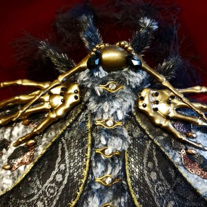 Bone Moth, Soft Textile Sculpture, Art Object, Taxidermy Gift, Mystic ...