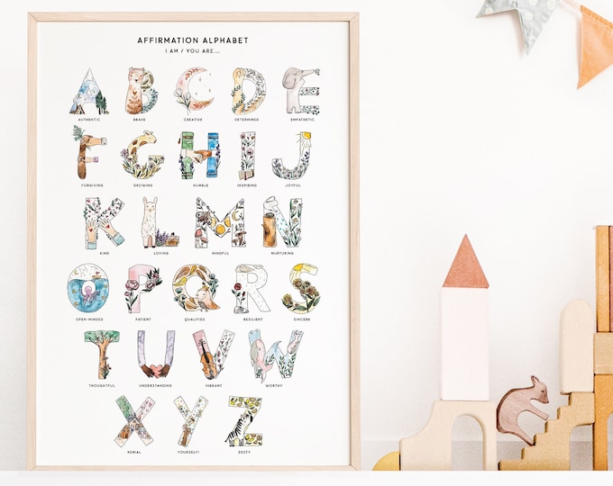 Affirmation Alphabet Alphabet Print Alphabet Poster 11x14 or 13x19 - Etsy