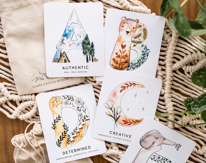 Affirmation Alphabet Flashcards | ABC Flashcards | Nursery Decor ...