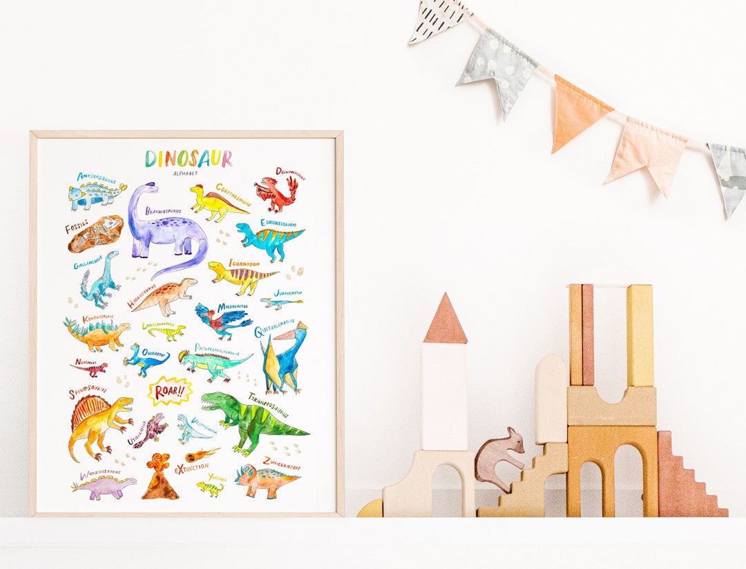 Dinosaur Alphabet | Dino Print | ABC Poster | 11x14 or 13x19 - Etsy