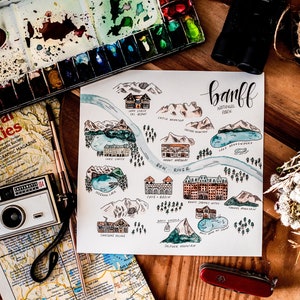 Banff Map Print | Map Print | Parks Canada | Canadian Map | Banff ...