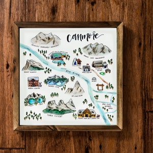 Canmore Map Print | Map Print | Canadian Map | Town of Canmore 9x9 ...