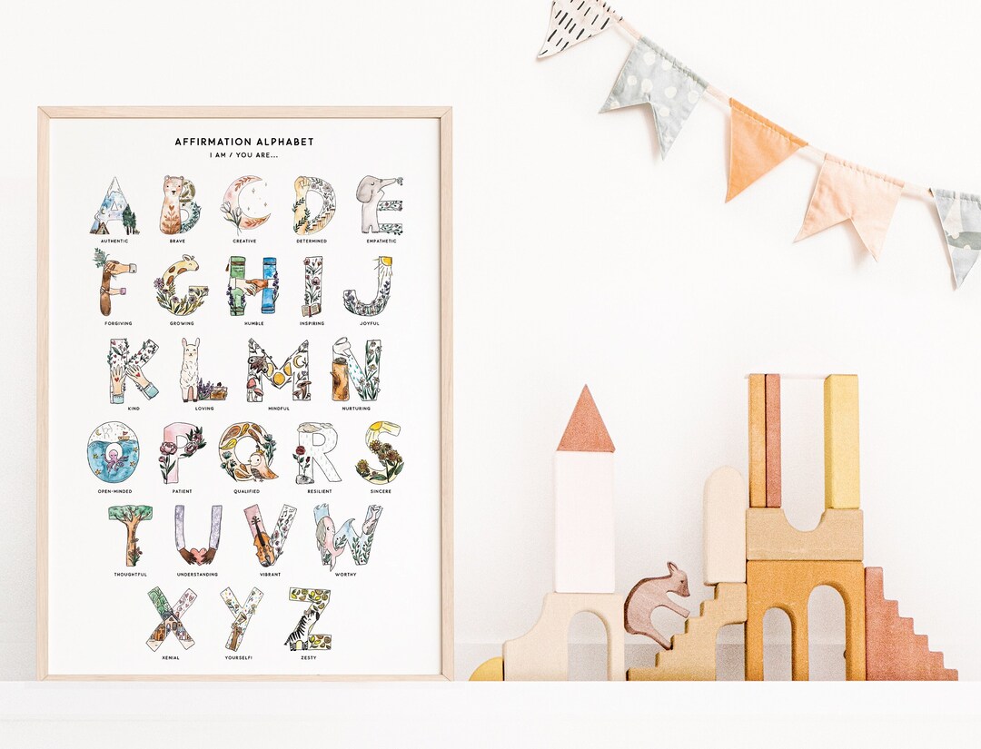 Affirmation Alphabet | Alphabet Print | Alphabet Poster | 11x14 or ...