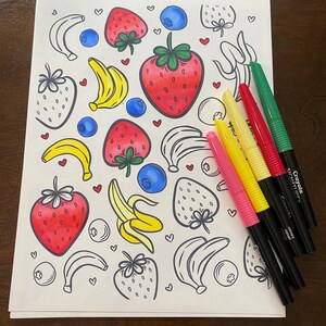 Fruit Pattern Coloring Pages, Download and Print Right Now - Etsy