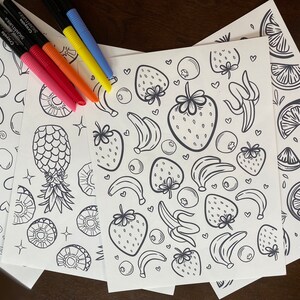Fruit Pattern Coloring Pages, Download and Print Right Now - Etsy