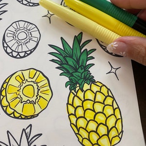 Fruit Pattern Coloring Pages, Download and Print Right Now - Etsy