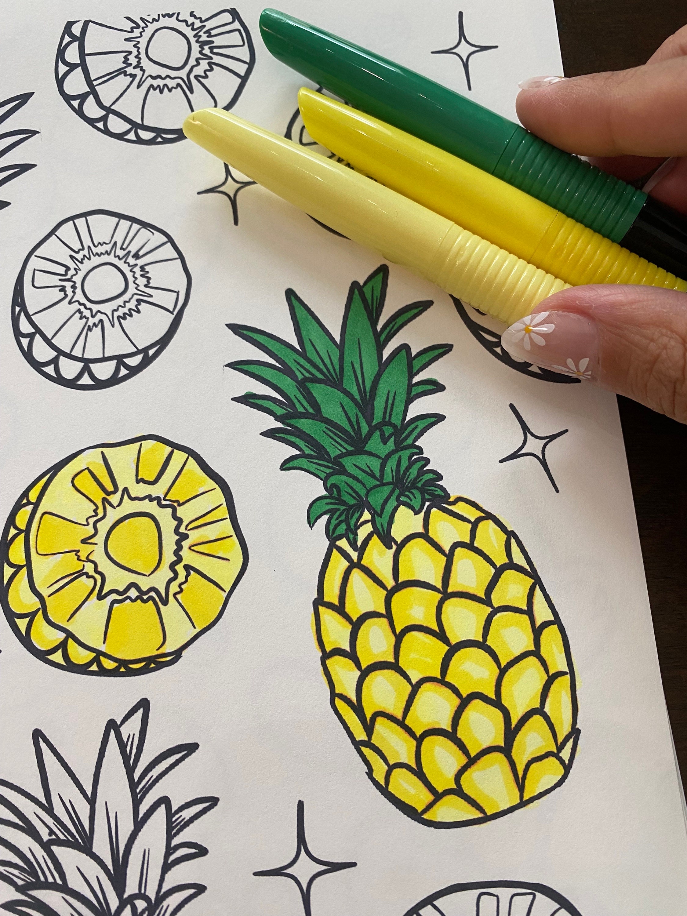 Fruit Pattern Coloring Pages, Download and Print Right Now - Etsy