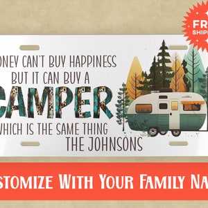 Personalized Camper License Plate: Funny RV Vanity Plate - Etsy
