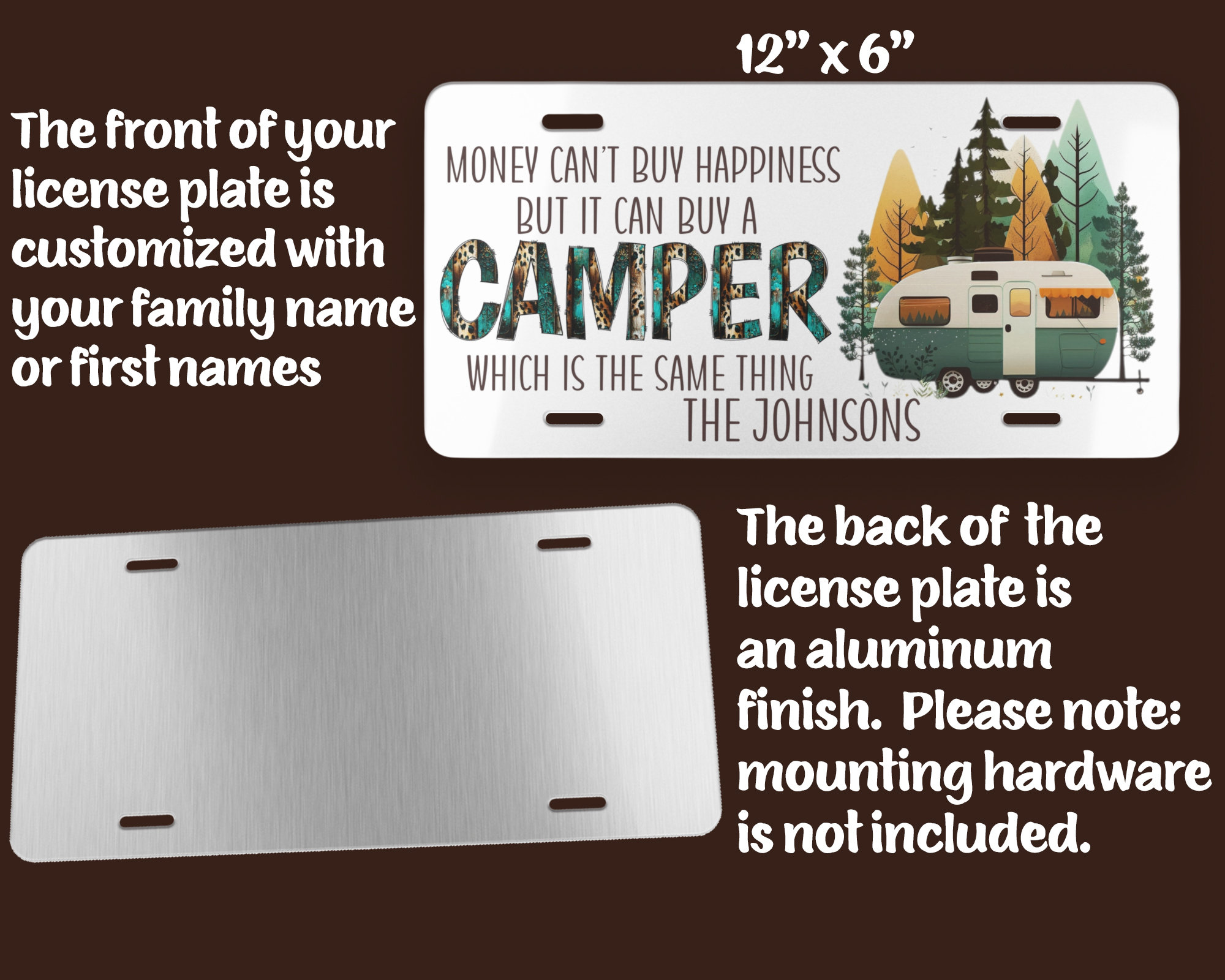 Personalized Camper License Plate: Funny RV Vanity Plate - Etsy
