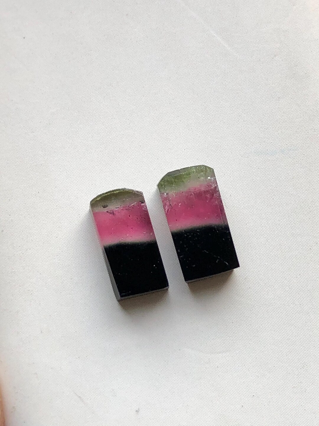 6.70 Carats Tri Colour Tourmaline Slices Pair - Etsy