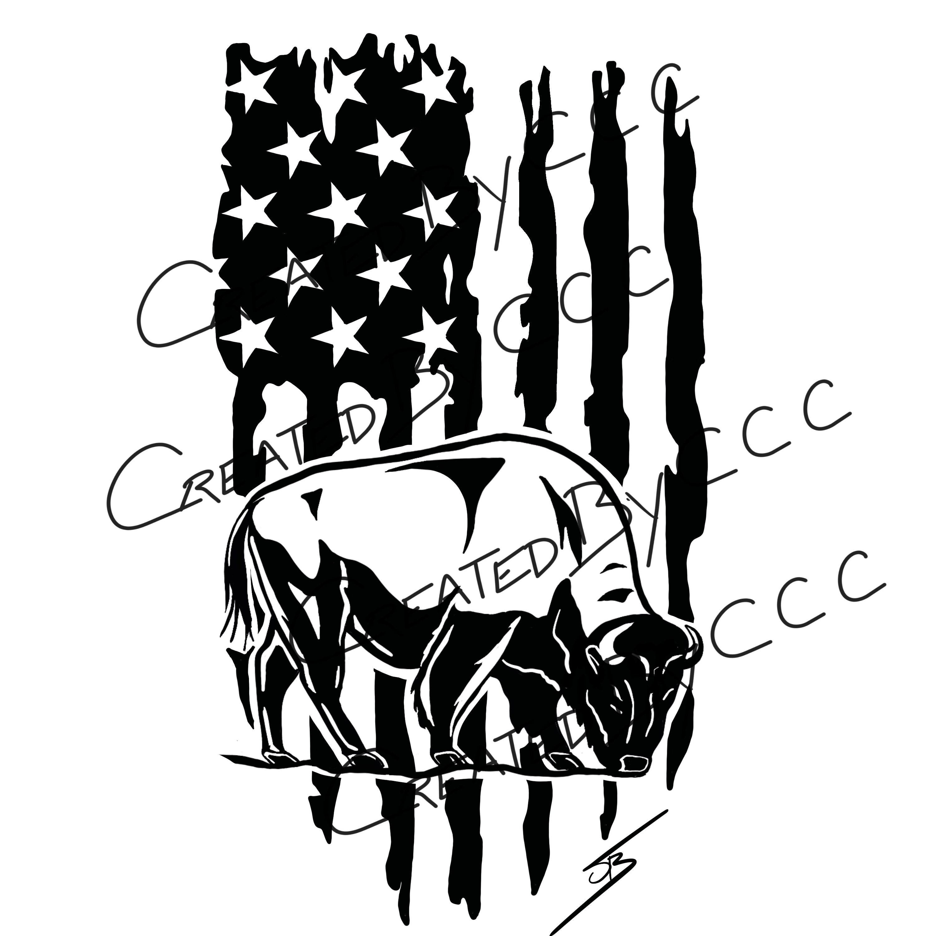 Bison American Flag Svg, Pdf, Jpeg, Png - Etsy