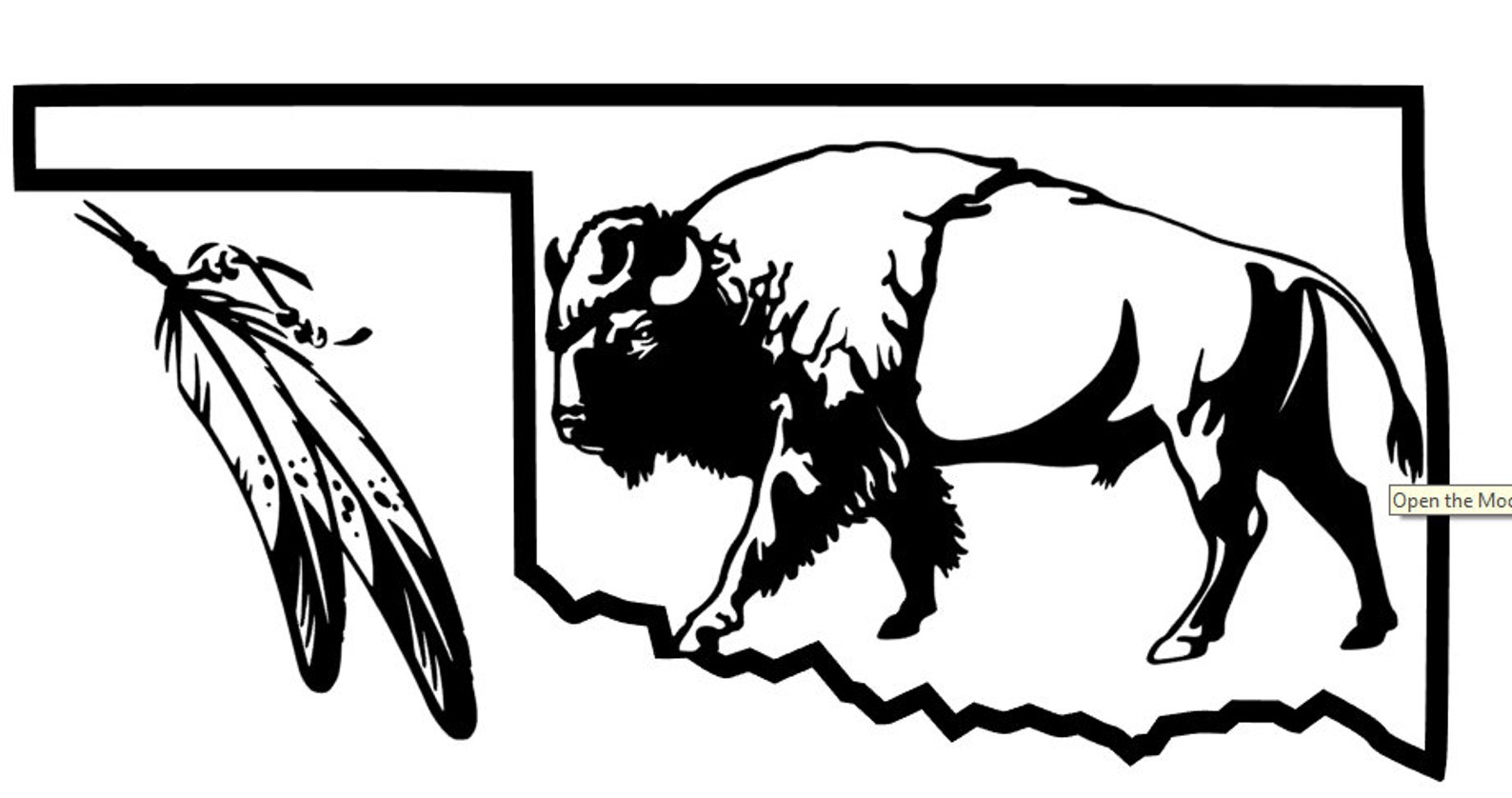Oklahoma Bison and Feather .svg and .png - Etsy