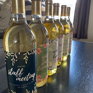 6 Teacher Appreciation Wine Labels and Stickers, Back to School ...