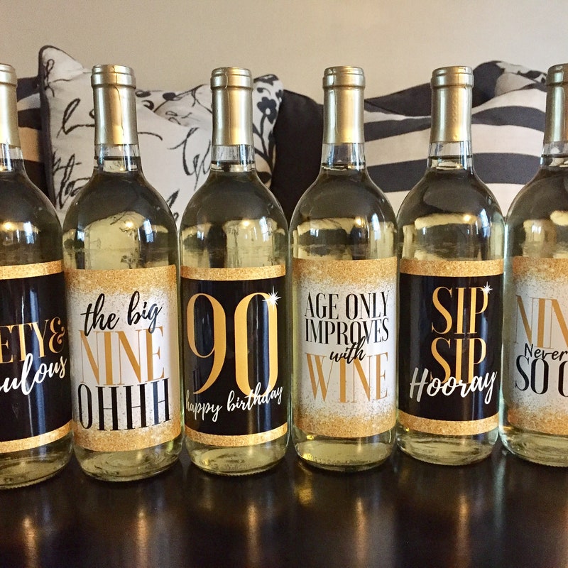 90th Birthday Labels - Etsy