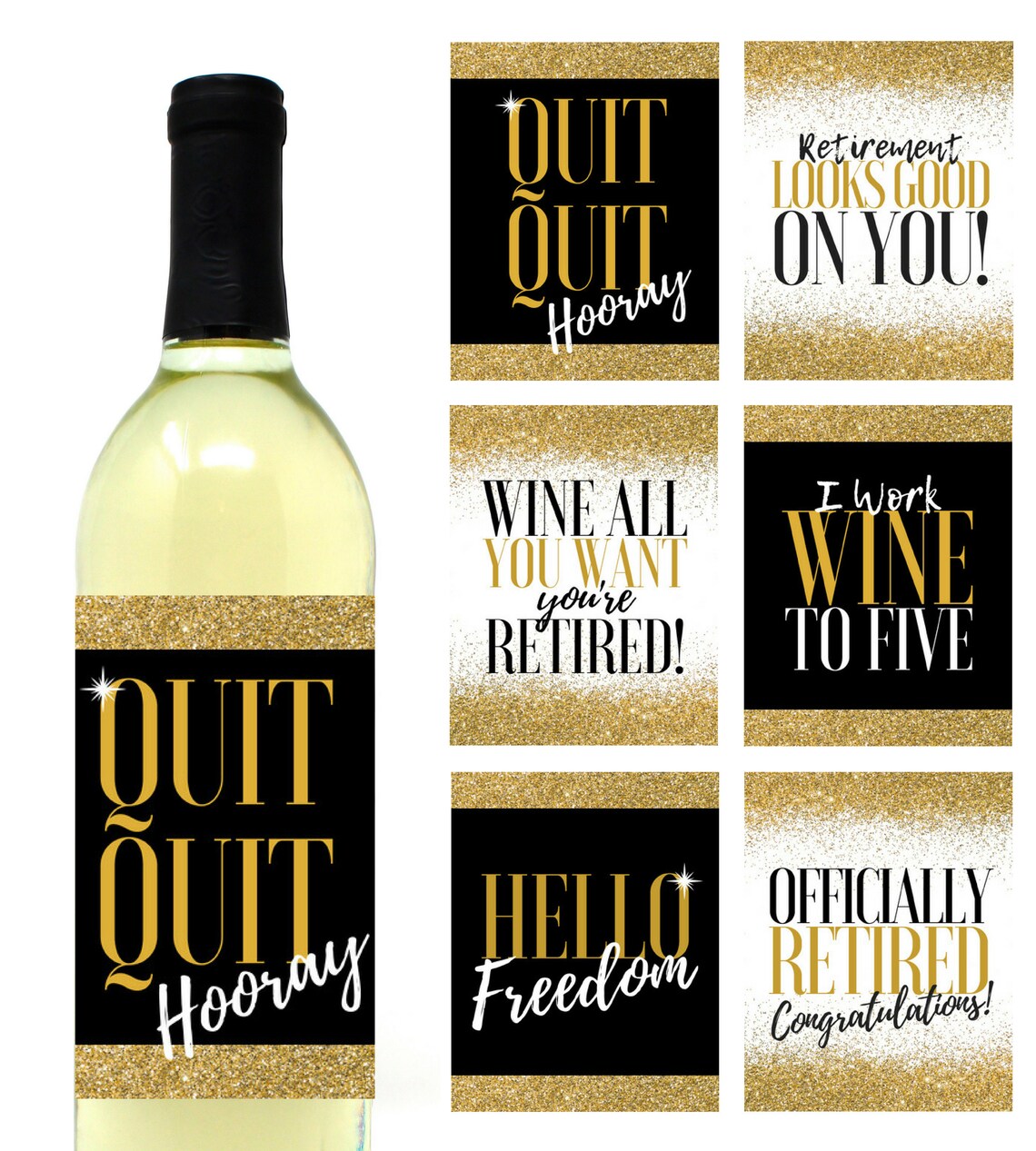 6 Premium Retirement Party Gift Wine Bottle Labels or - Etsy