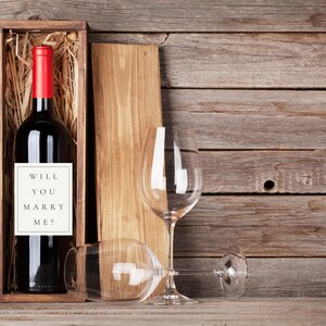Proposal Wine Bottle Labels, Will You Marry Me + I Said Yes Set of 2 ...