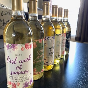 6 Teacher Appreciation Wine Labels and Stickers, Back to School ...