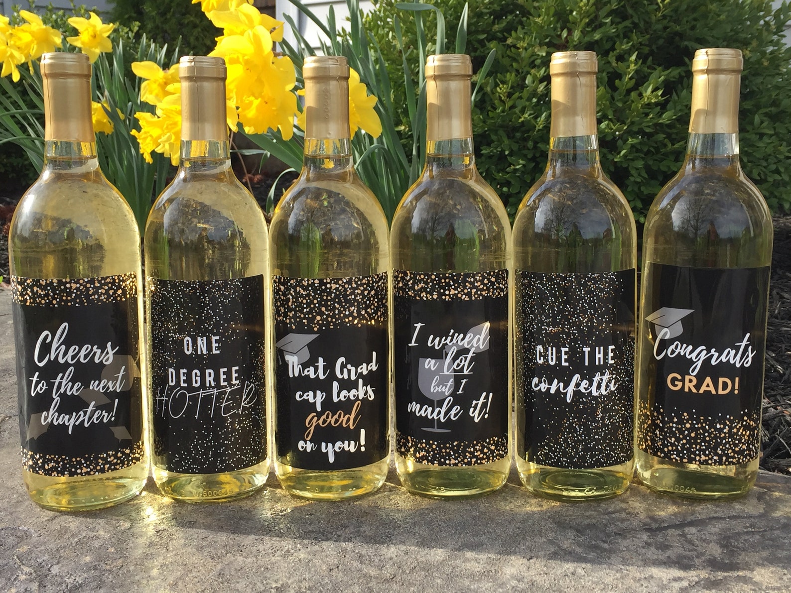 6 Graduation Gift Wine Labels or Stickers Grad Party - Etsy
