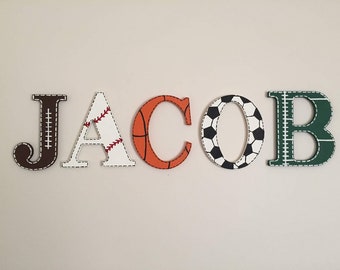 Sports Theme Custom Letters, Letters, Nursery, Kids Room, Character ...