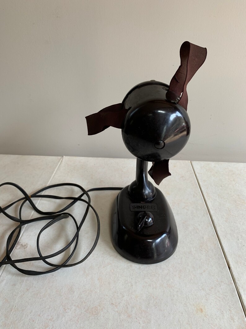Art Deco Vintage Electric Fan Ribbonaire by Singer Brown Bakelite - Etsy