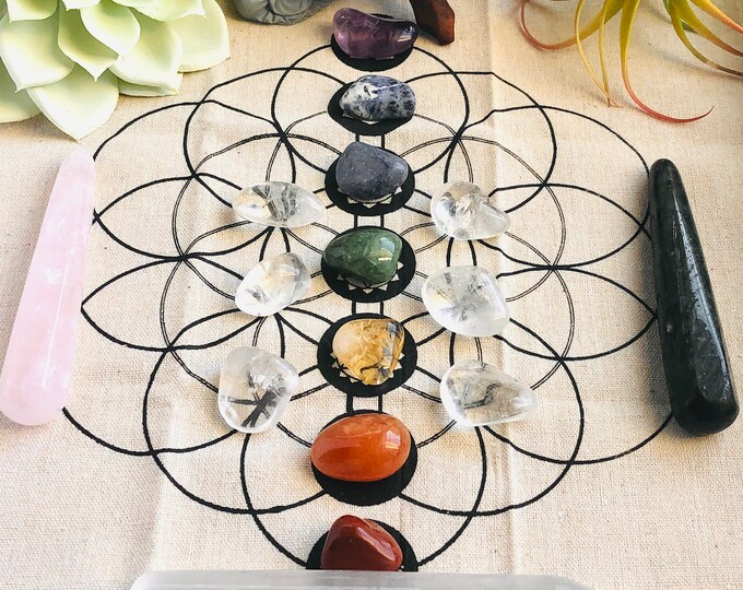 Beginner Crystal Set Of 11 Rock And Tumble Healing Crystal Etsy