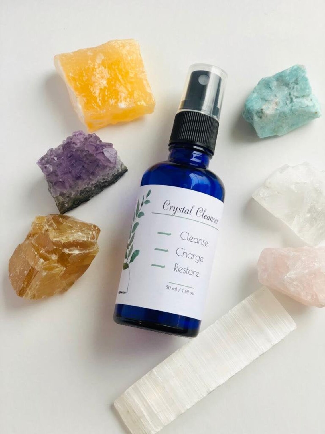 Crystal infused cleansing spray / Smudge spray / Sage spray | Etsy